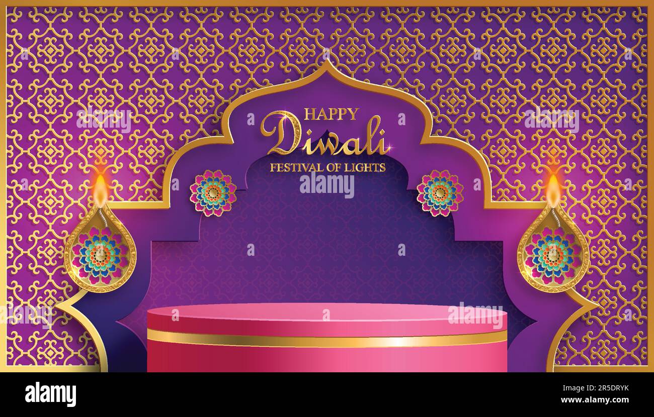 3d Podium round stage style, for Diwali, Deepavali or Dipavali, the ...