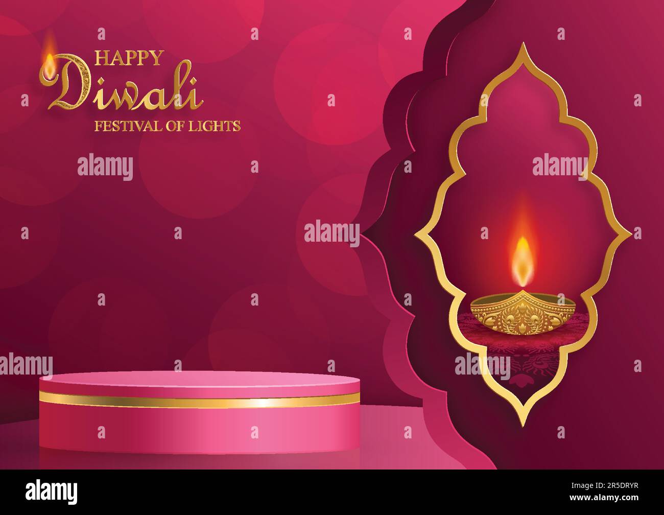 3d Podium round stage style, for Diwali, Deepavali or Dipavali, the ...