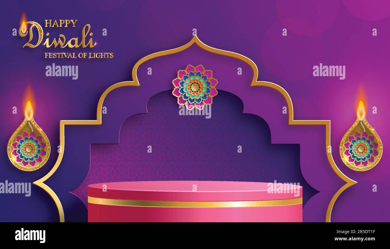 3d Podium round stage style, for Diwali, Deepavali or Dipavali, the ...