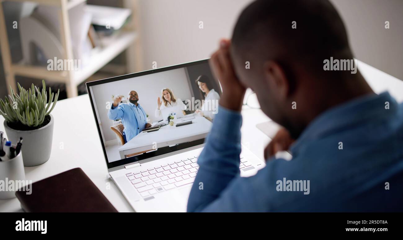 Business People Argue And Fight In Video Conference Stock Photo - Alamy