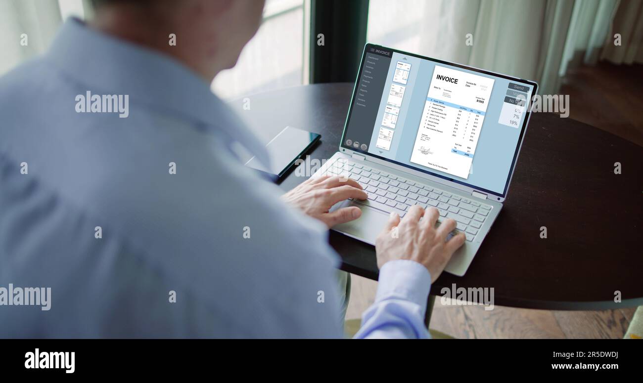 E Invoice Software. Checking Electronic Account Statement Stock Photo ...