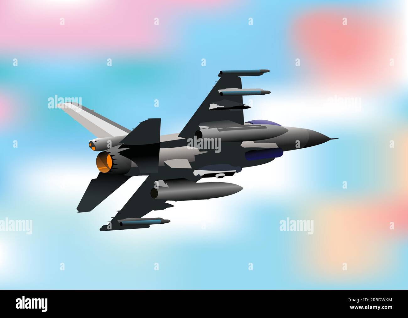 Combat aircraft. Armed. Vector 3d illustration for designers Stock ...