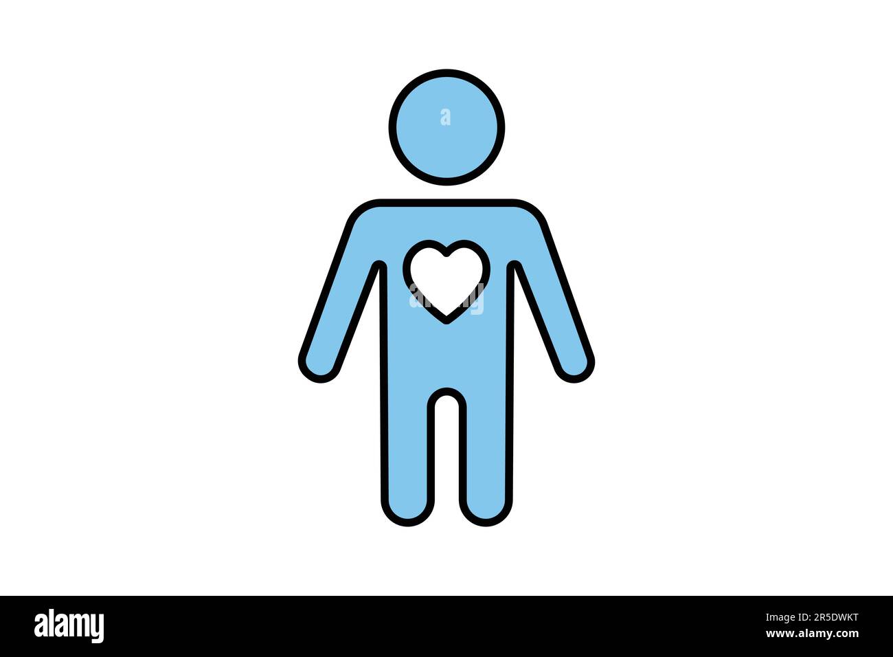 Self care motivational icon. Heart In Man. icon related to healthy ...