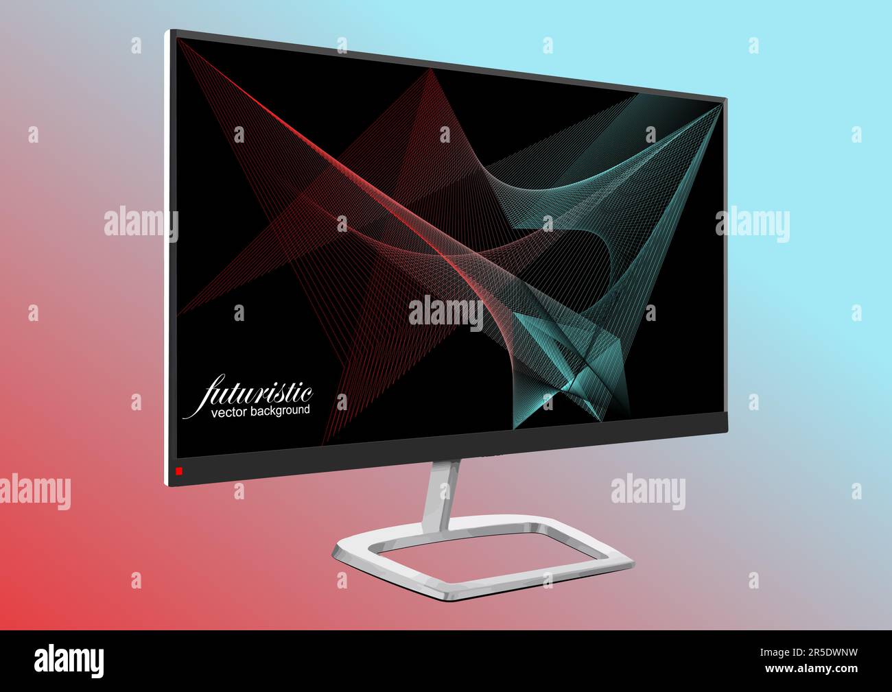 Flat computer monitor. Display. Vector 3d illustration Stock Vector ...