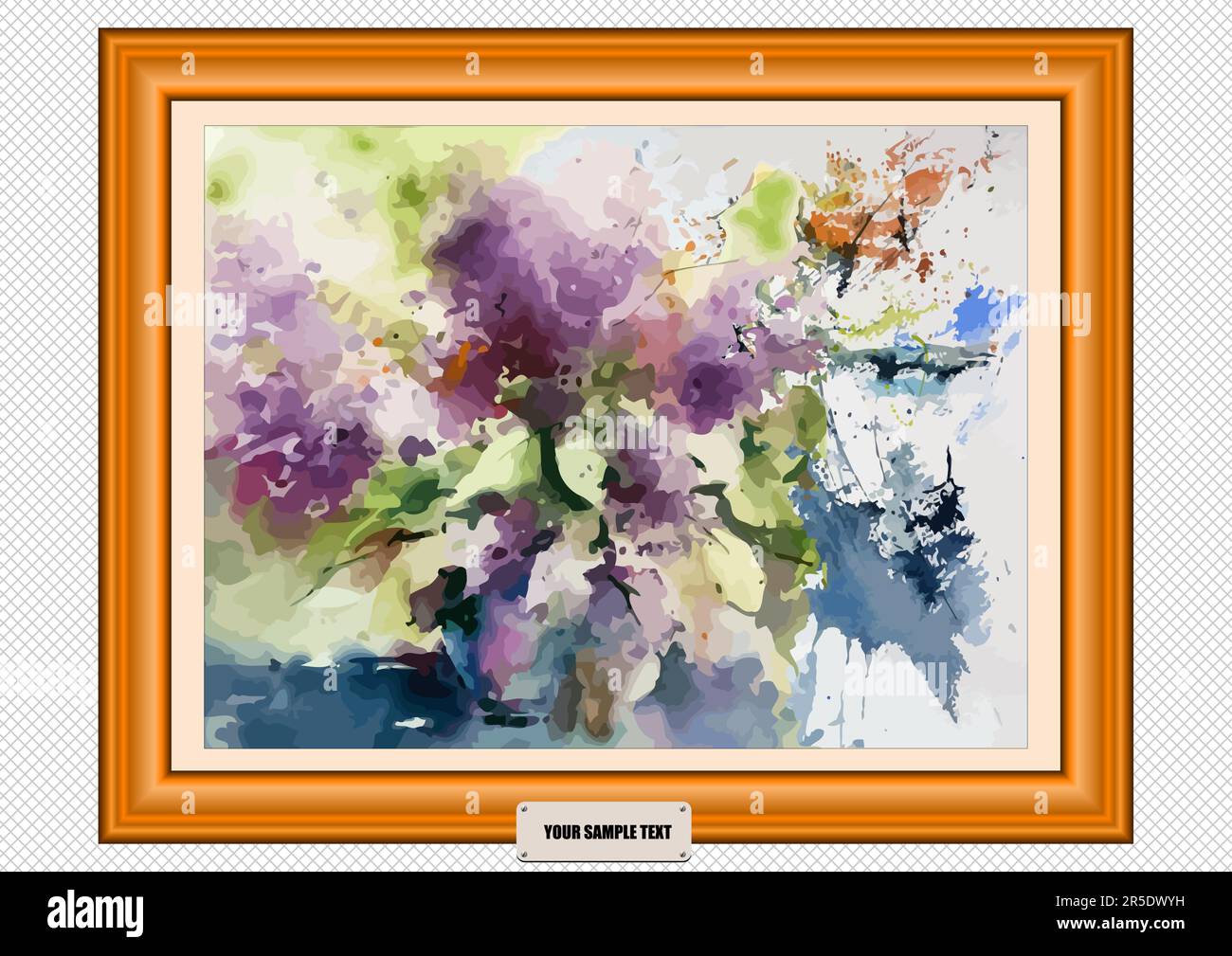 Fine art. Beautiful painting with abstract flowers . 3d color vector ...