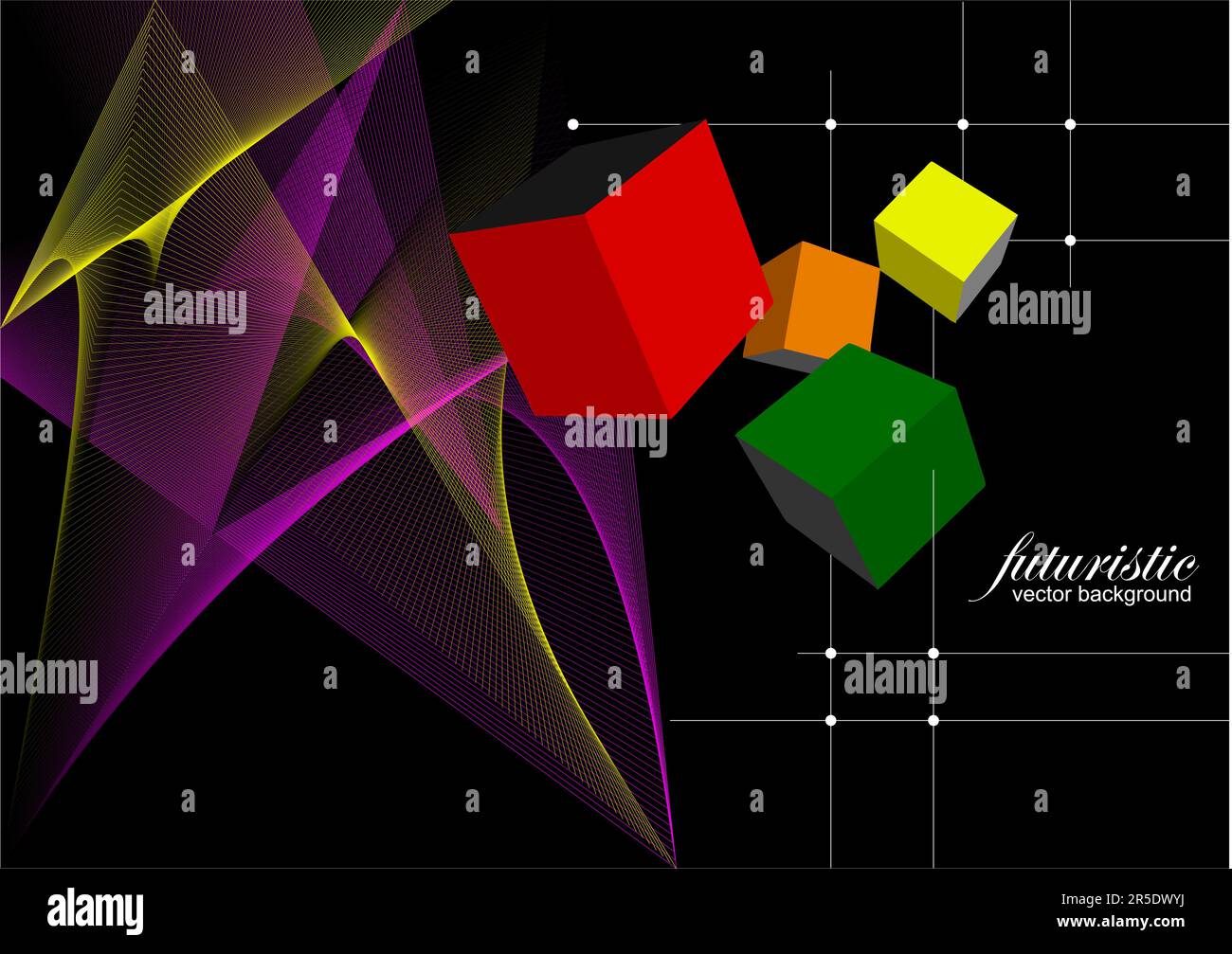 Abstract Black futuristic background. 3d color vector illustration ...