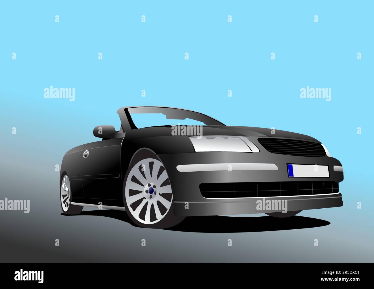 Car cabriolet on the road vector illustration hi-res stock photography ...