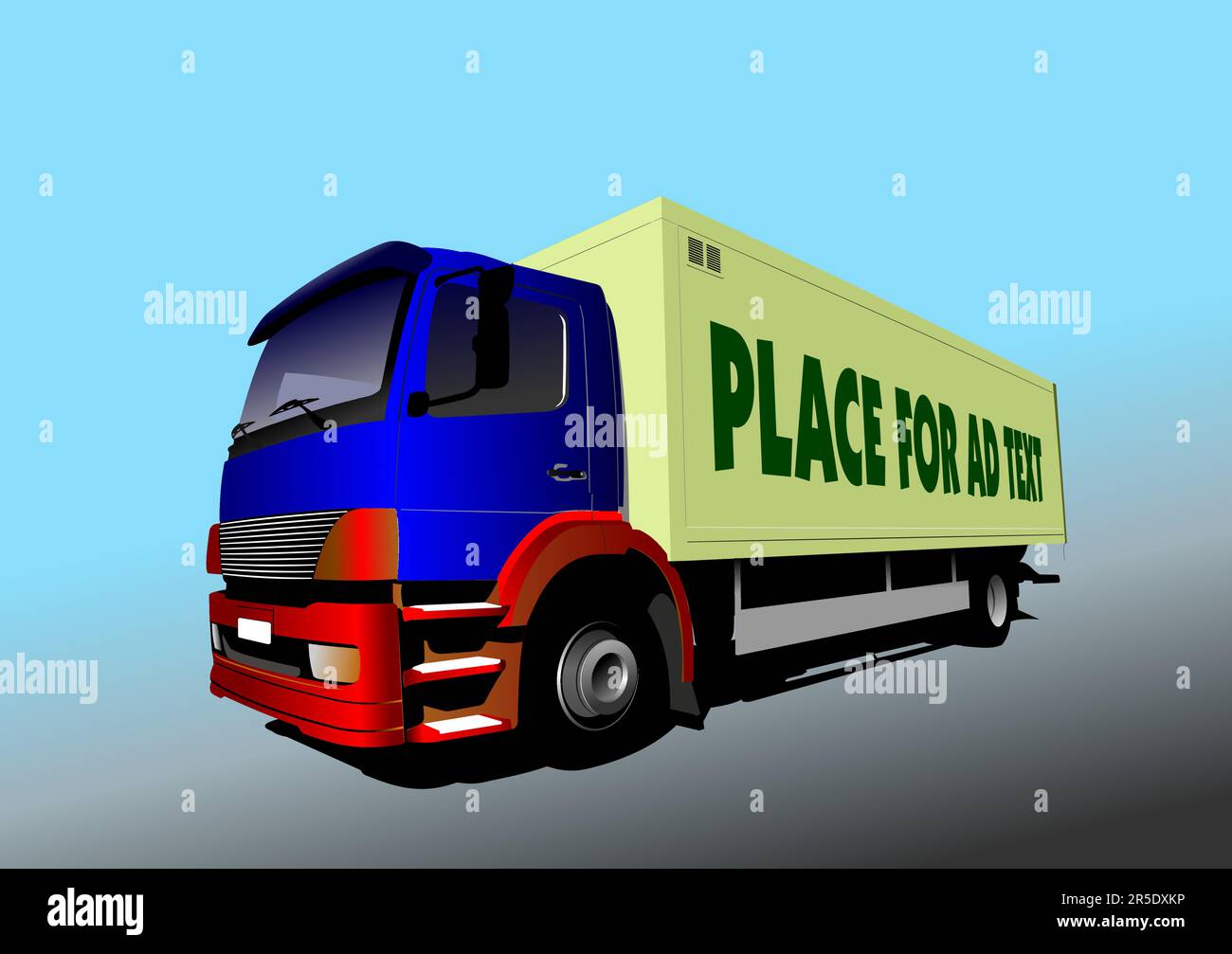 Vector 3d illustration of truck on the road. Lorry Stock Vector Image ...