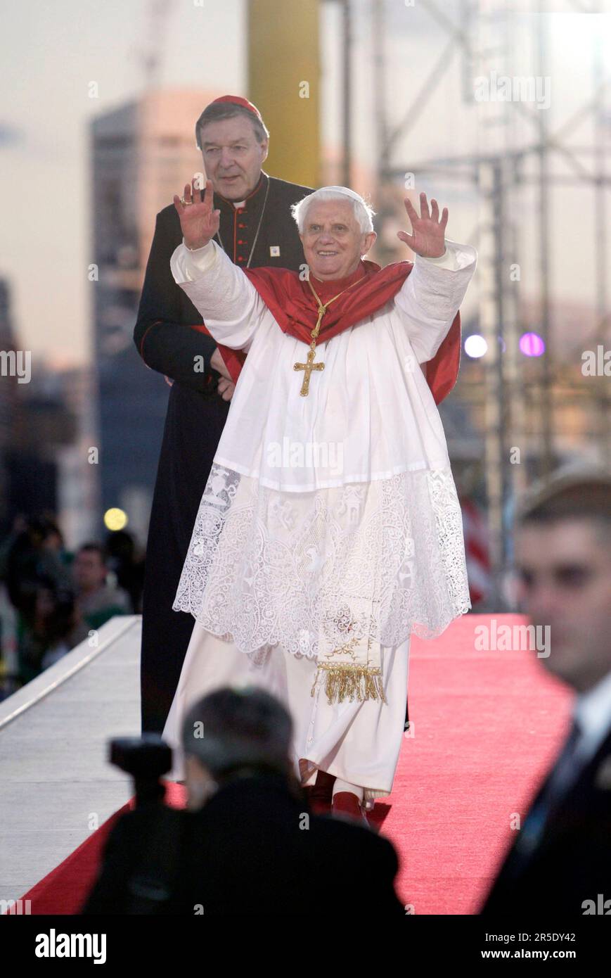 Pope Benedict XVI with Cardinal George Pell, Archbishop of Sydney Pope ...