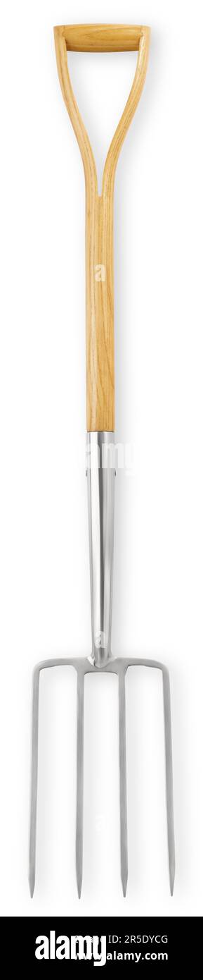Gardening tool equipment. Digging fork with wooden handle for vegetable ...