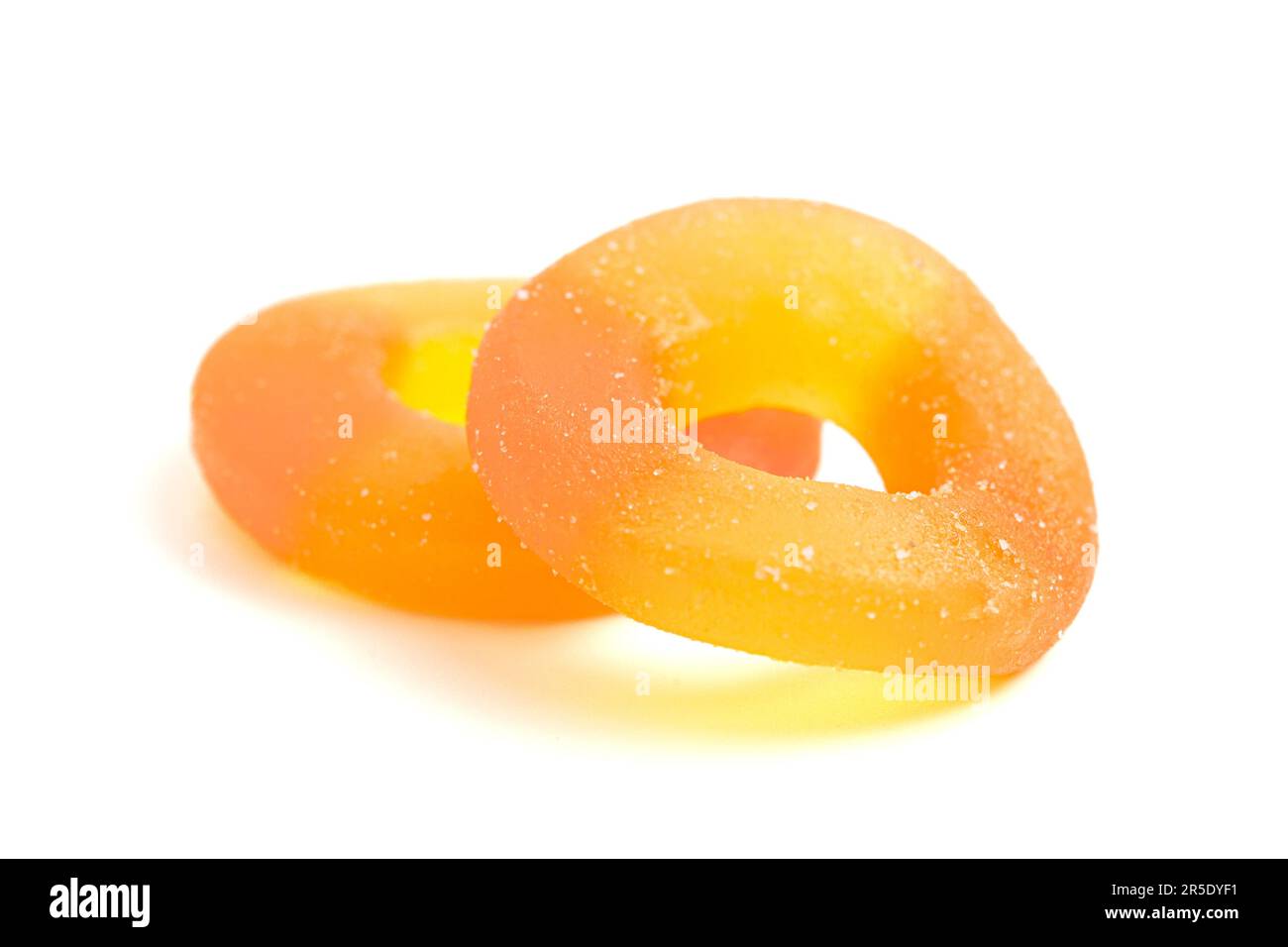 Healthy Sugar Free Peach Ring Candies on a White Background Stock Photo ...