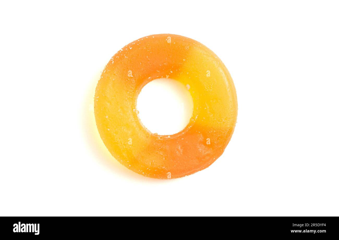 Healthy Sugar Free Peach Ring Candies on a White Background Stock Photo ...