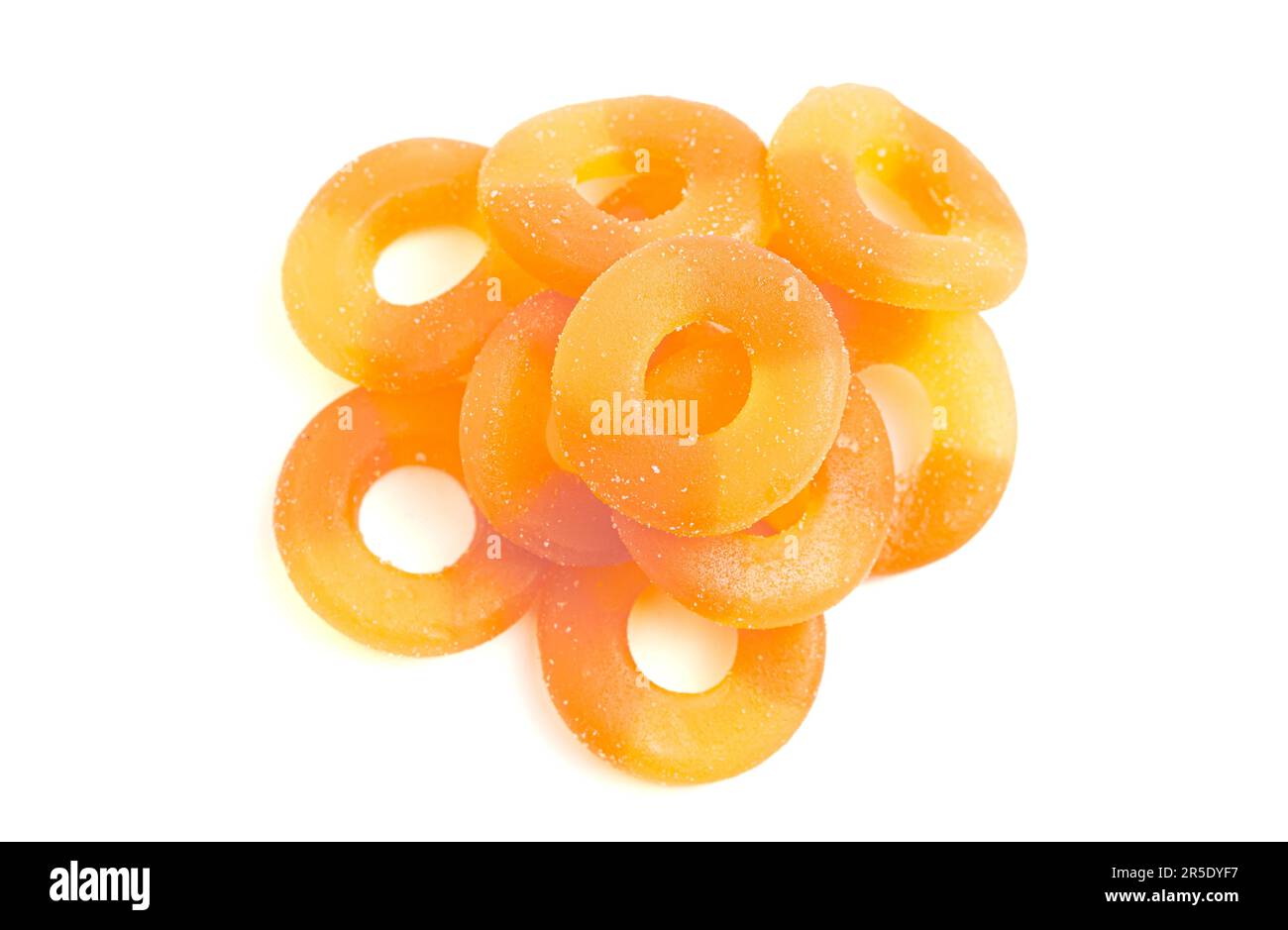 Healthy Sugar Free Peach Ring Candies on a White Background Stock Photo ...