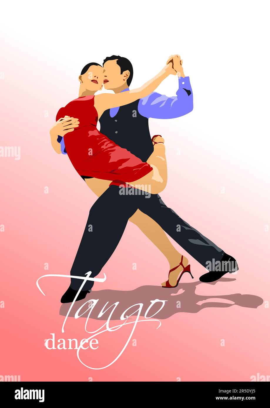 Couple dancing a tango. Vector Colored 3d illustration Stock Vector ...