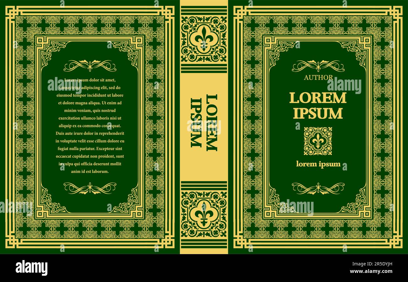 Ornate book cover and Old retro ornament frames. Royal Golden style ...