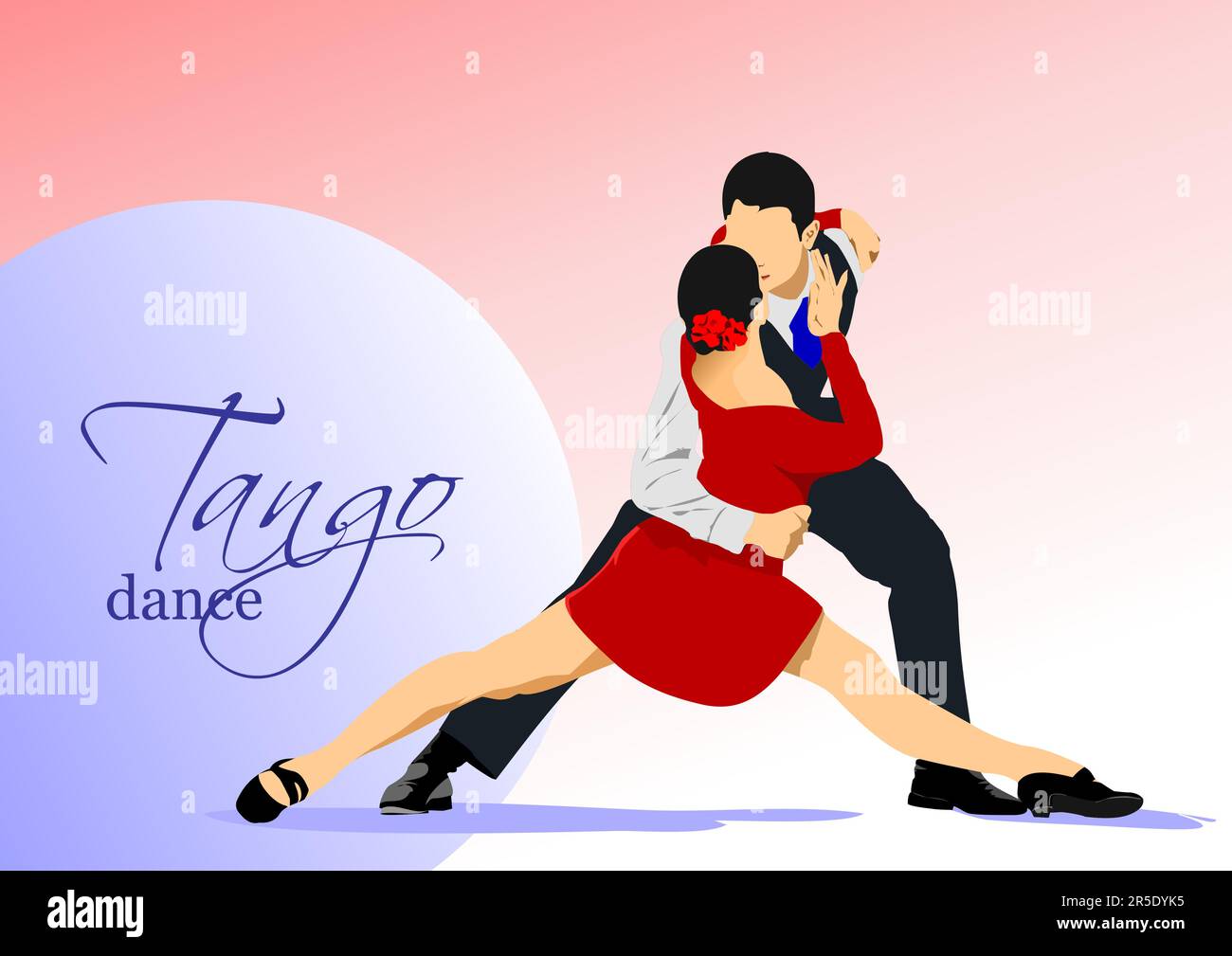 Couple dancing a tango. Vector Colored 3d illustration Stock Vector ...