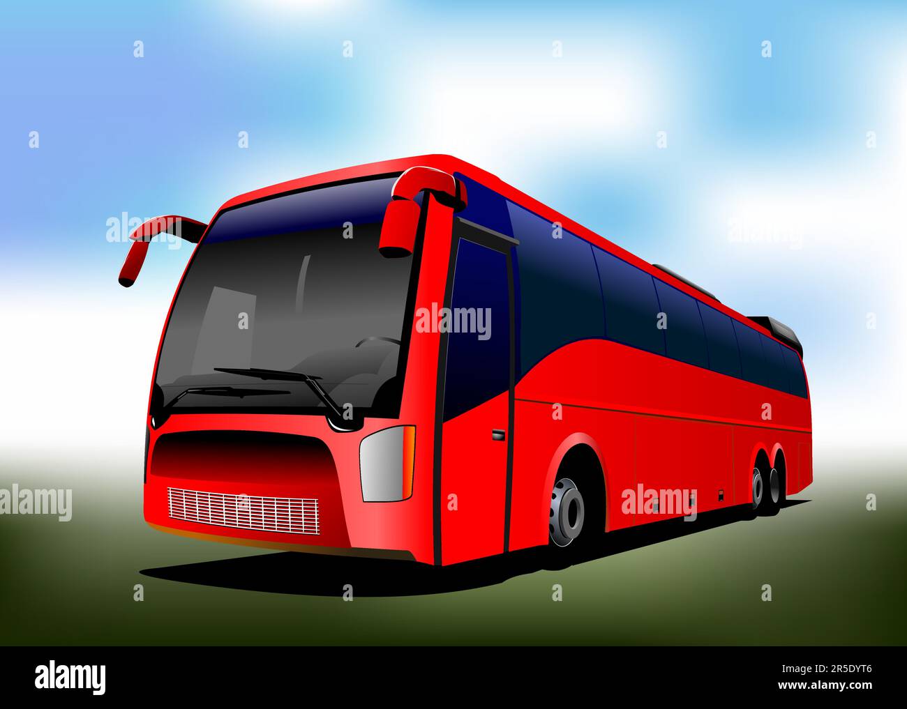 Red tourist bus coach vector hi-res stock photography and images - Alamy