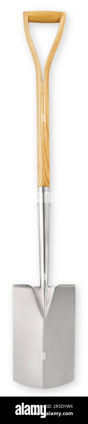 Gardening tool equipment. Stainless steel spade with wooden handle for ...