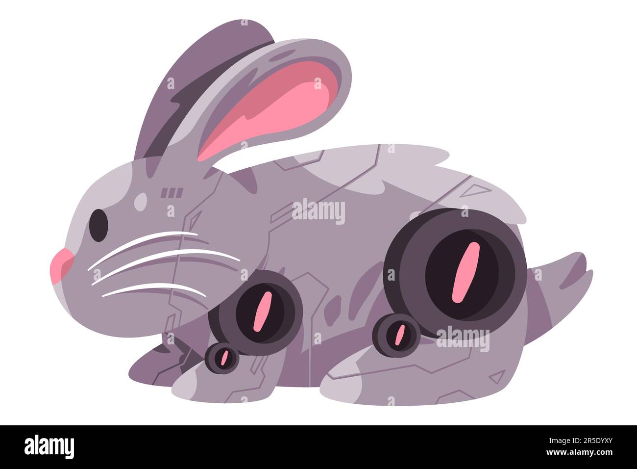 Rabbit bunny robot toy animal robotic creature machine futuristic cyborg illustration graphic ...