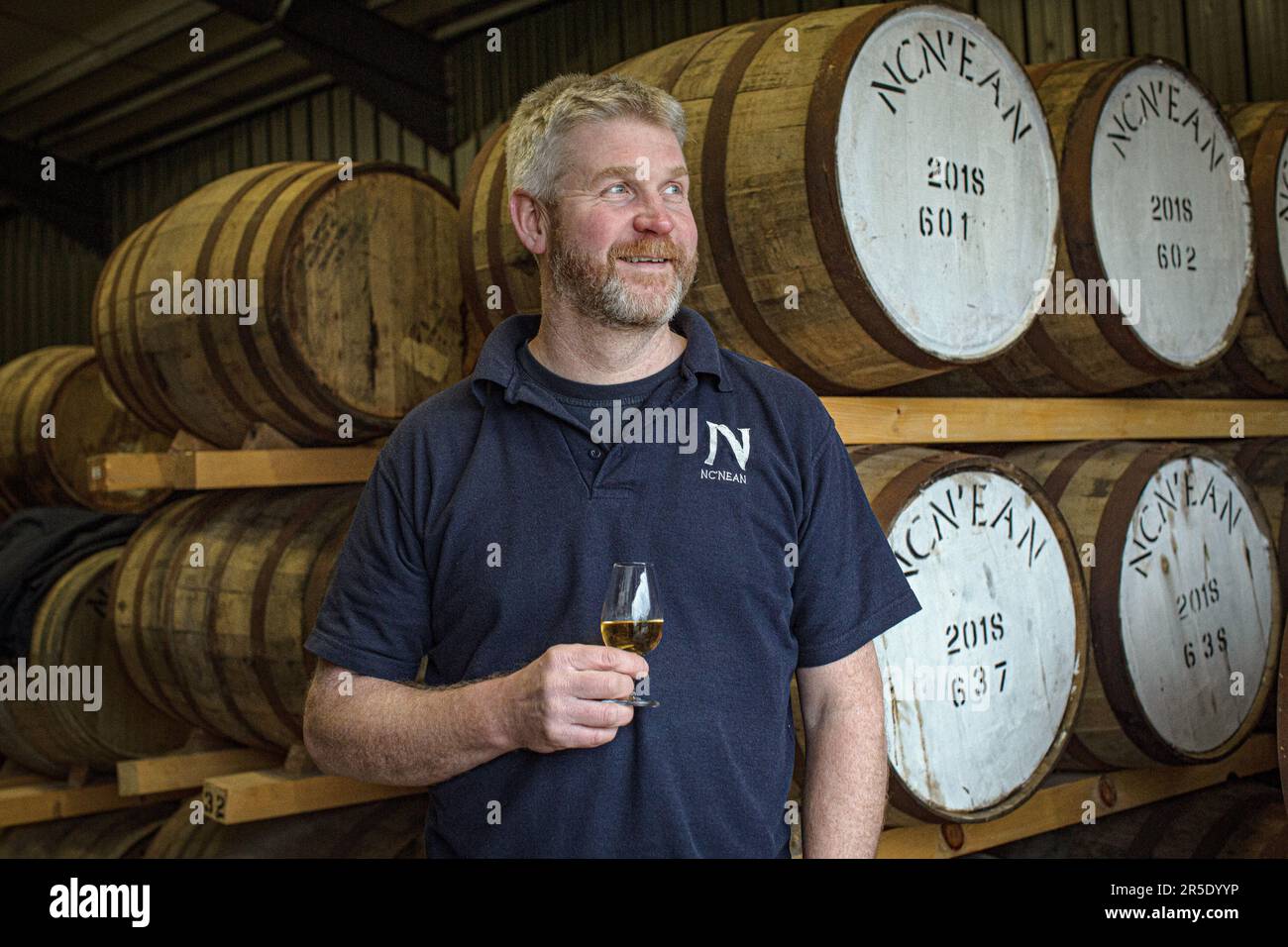 Graham Wood distillery manager at Nc’nean Distillery at Drimnin Estate ...