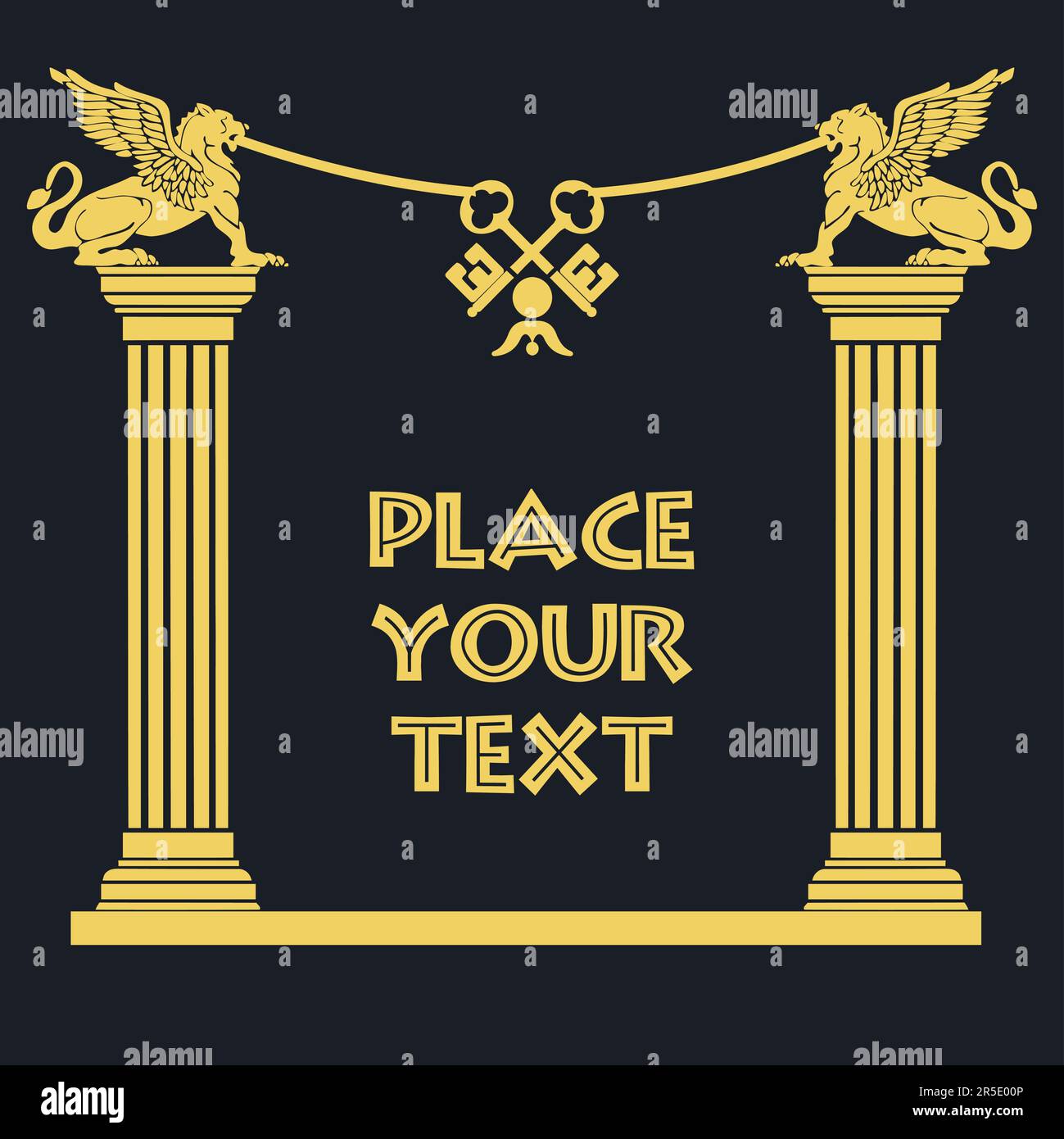 An Abstract Color Background Template For Ad With Column And Griffin Images Vector Illustration