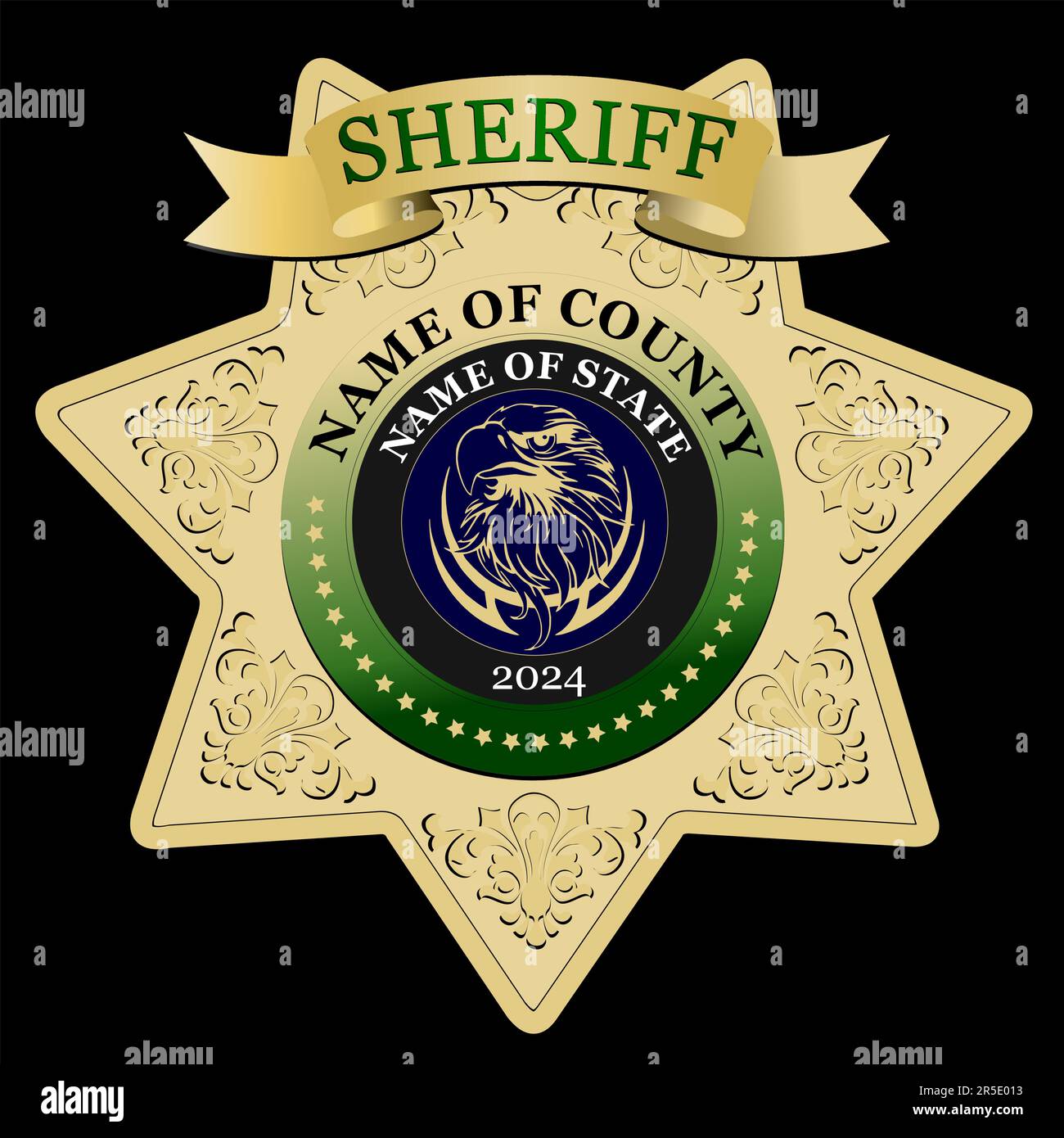 Sheriff's badge on a white background. 3d vector illustration Stock ...