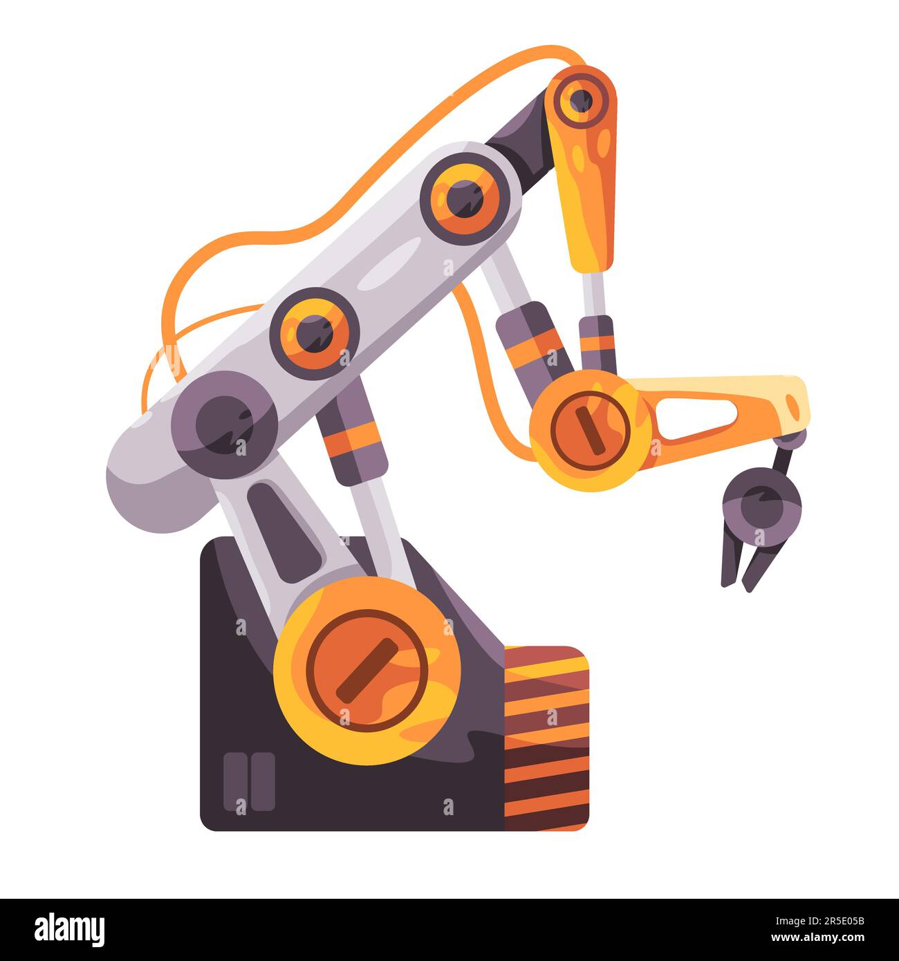 Robotic arm technology industrial automatic machine manufacture construction modern futuristic ...
