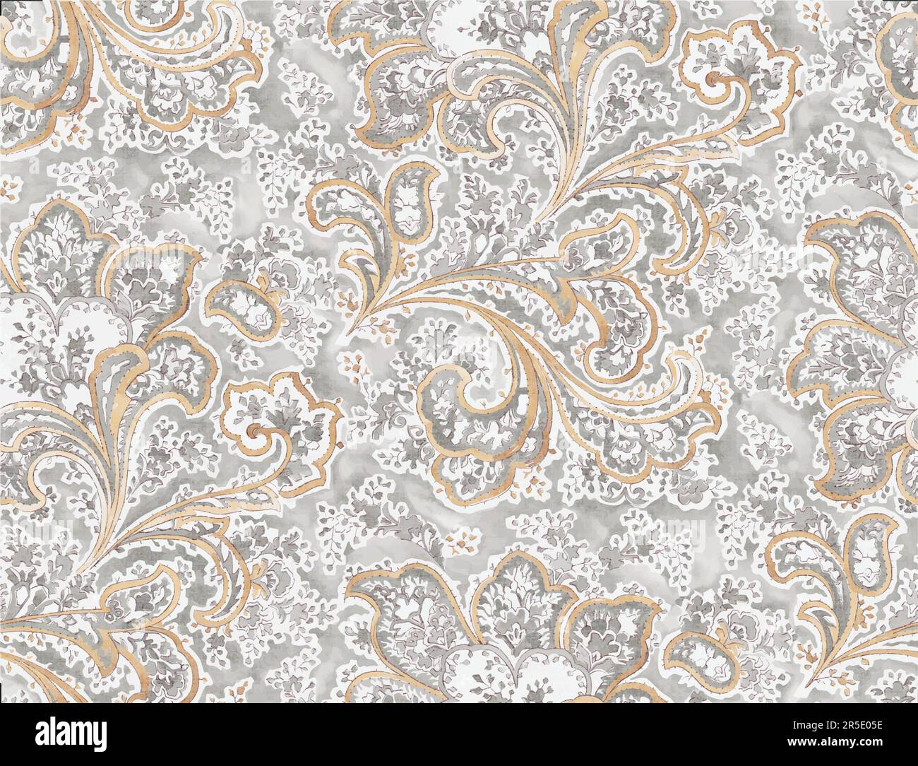 Abstract Design of Textured Flowers Ready for Textile Prints Stock ...