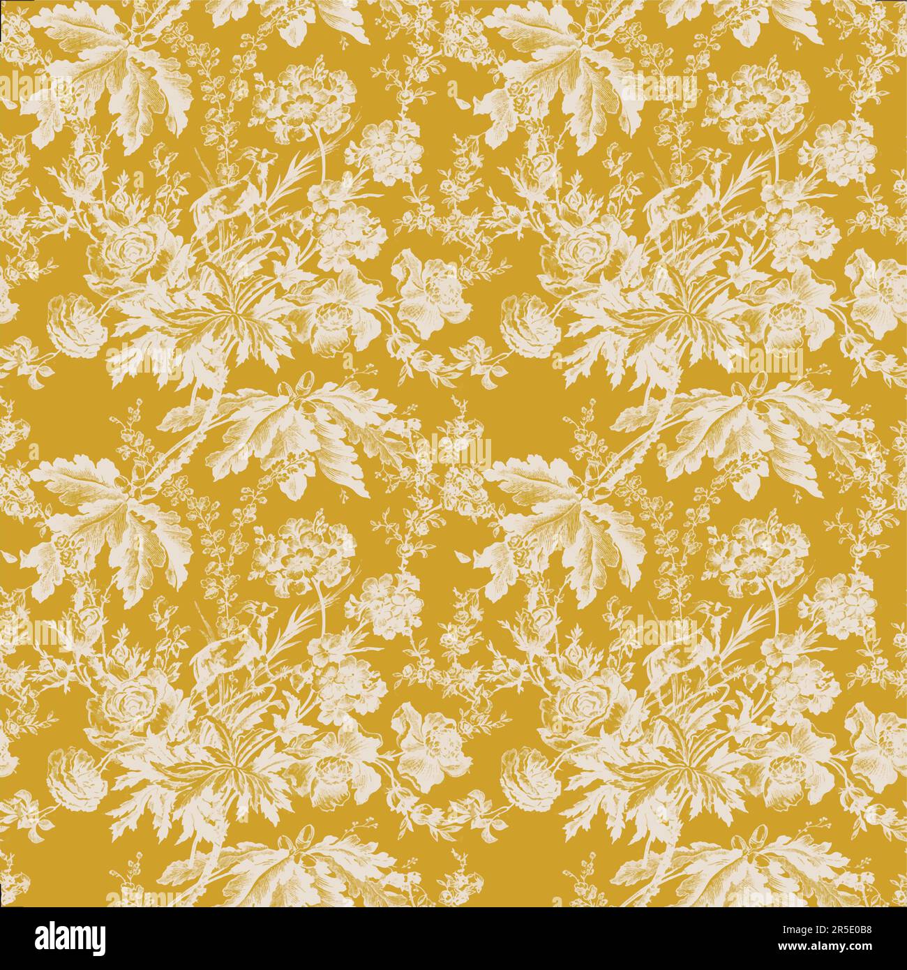 Abstract Design of Textured Flowers Ready for Textile Prints Stock ...