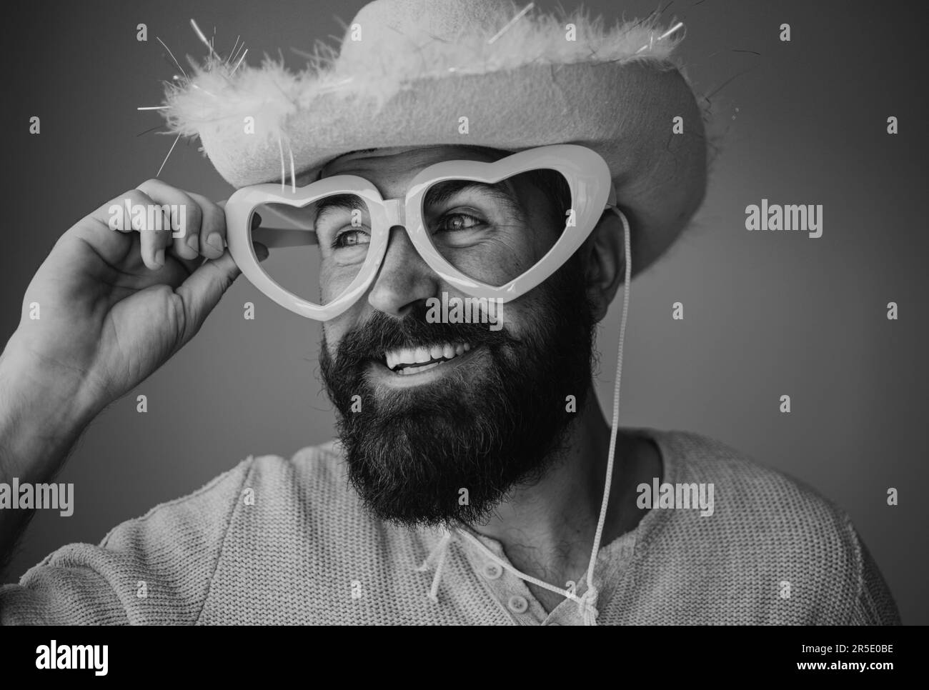 Close up of crazy romantic guy. Happy man smile face. Handsome smiling ...