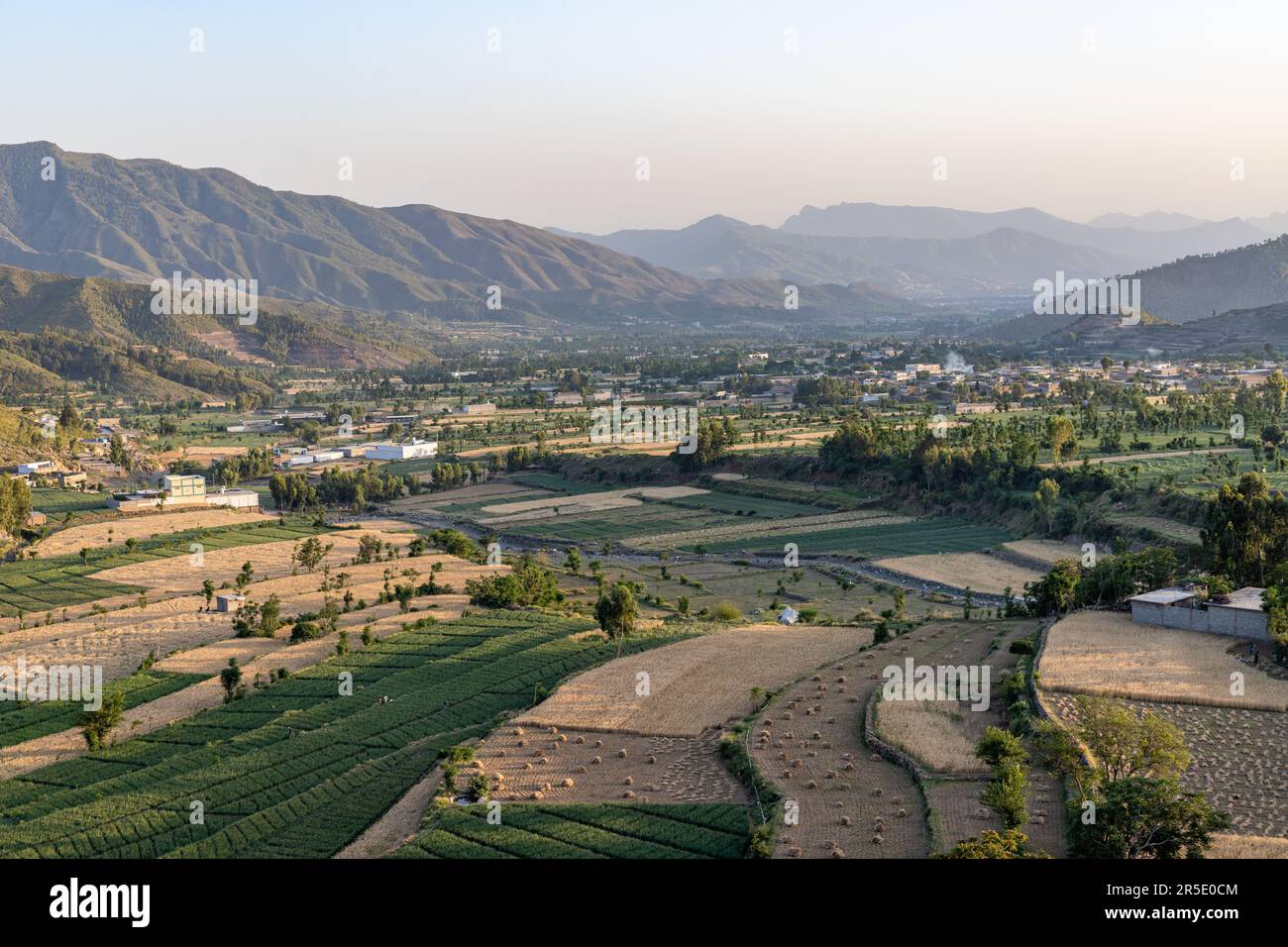 Peaceful and quiet nature landscape view of small village in Swat ...