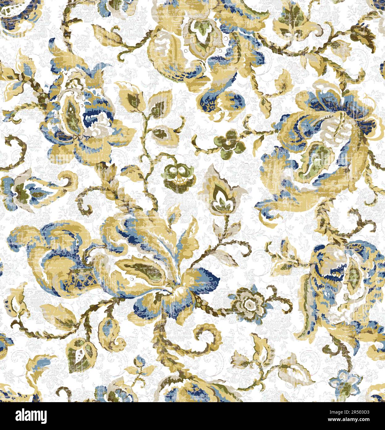 Abstract Design of Textured Flowers Ready for Textile Prints Stock ...
