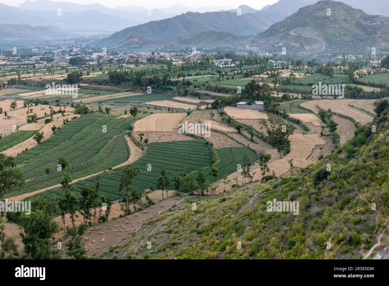 Beautiful landscapes panoramic view of agriculture fields in Khyber ...