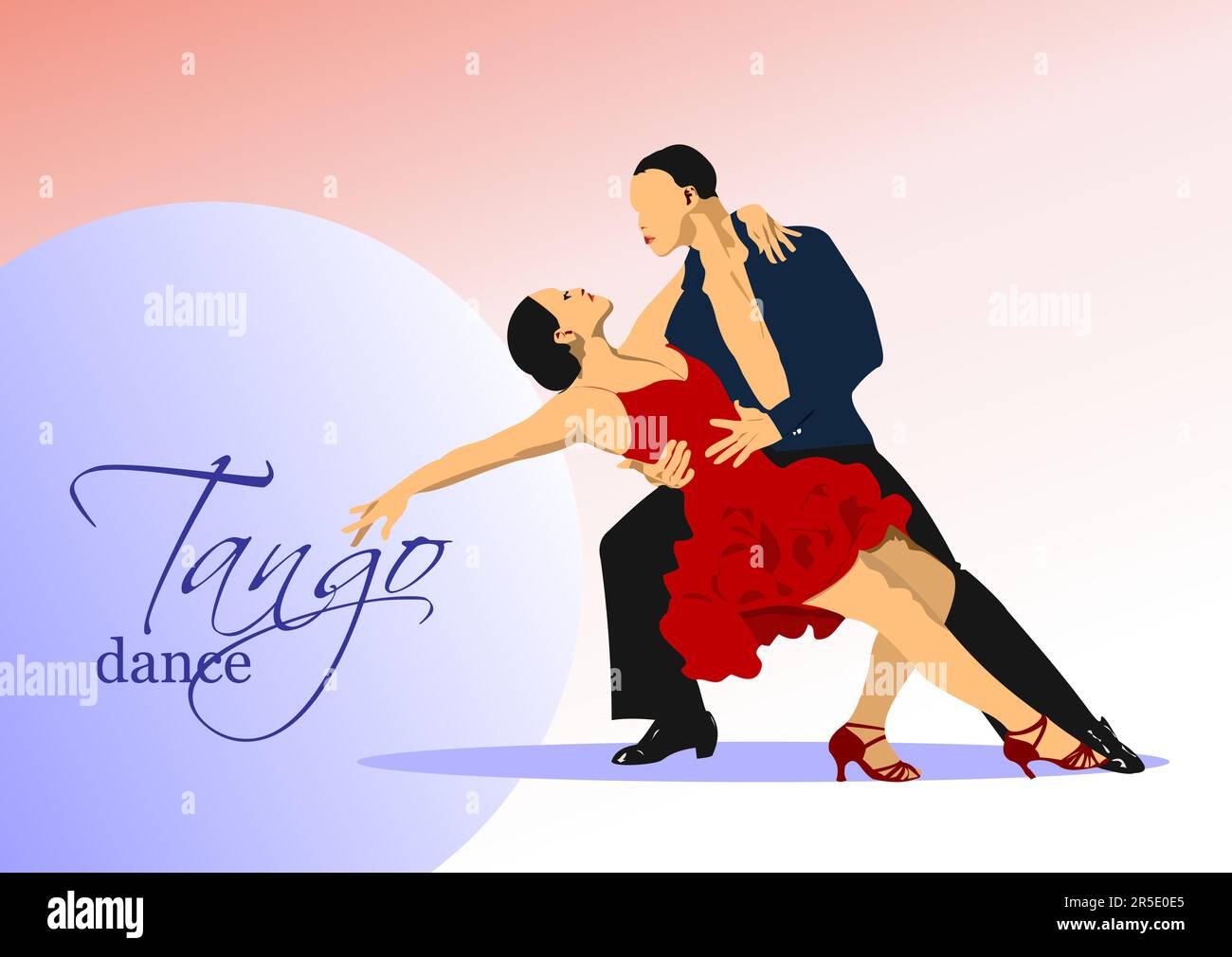 Couple dancing a tango. Vector Colored 3d illustration Stock Vector ...