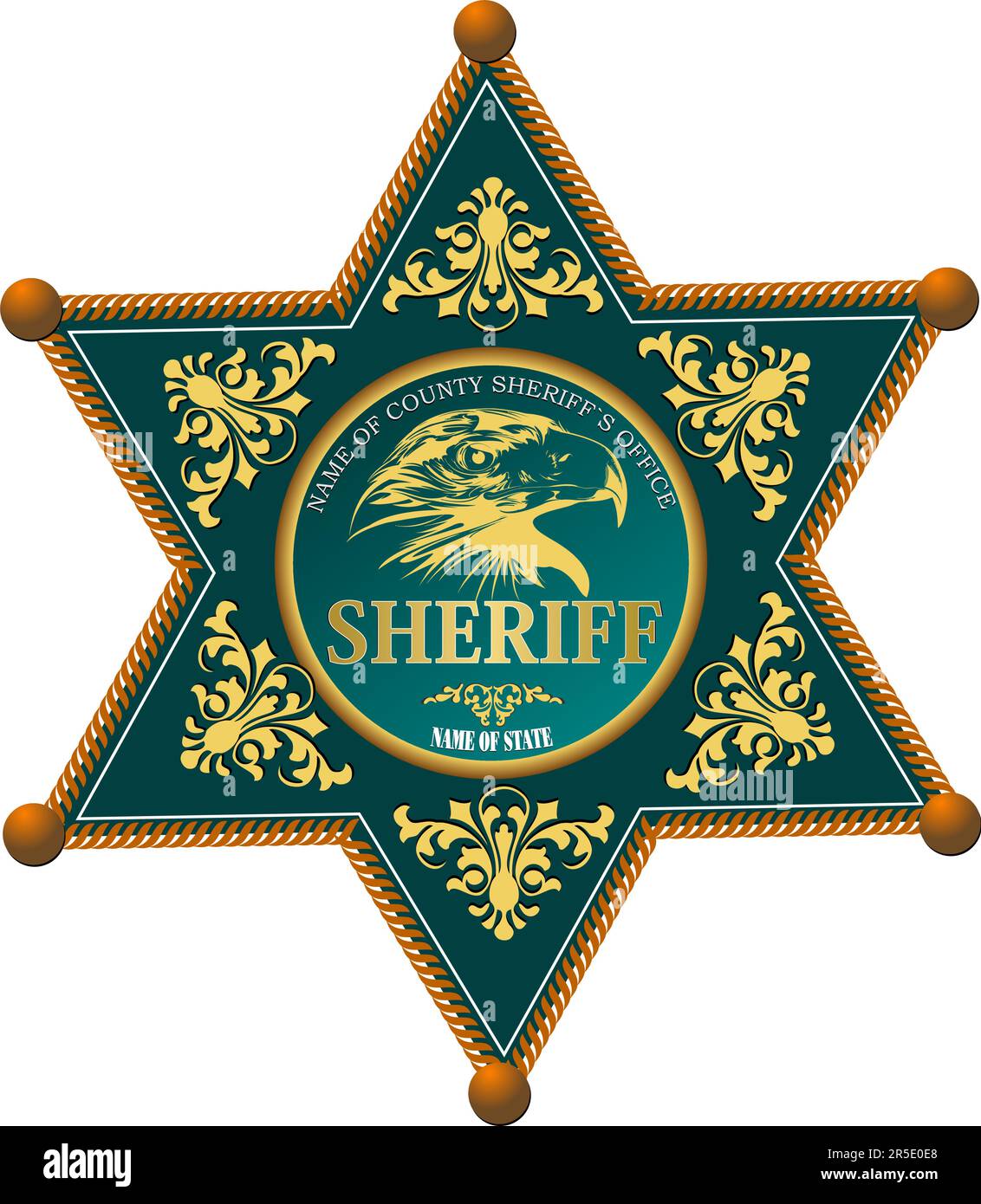 Sheriff's badge on a white background. 3d vector illustration Stock ...