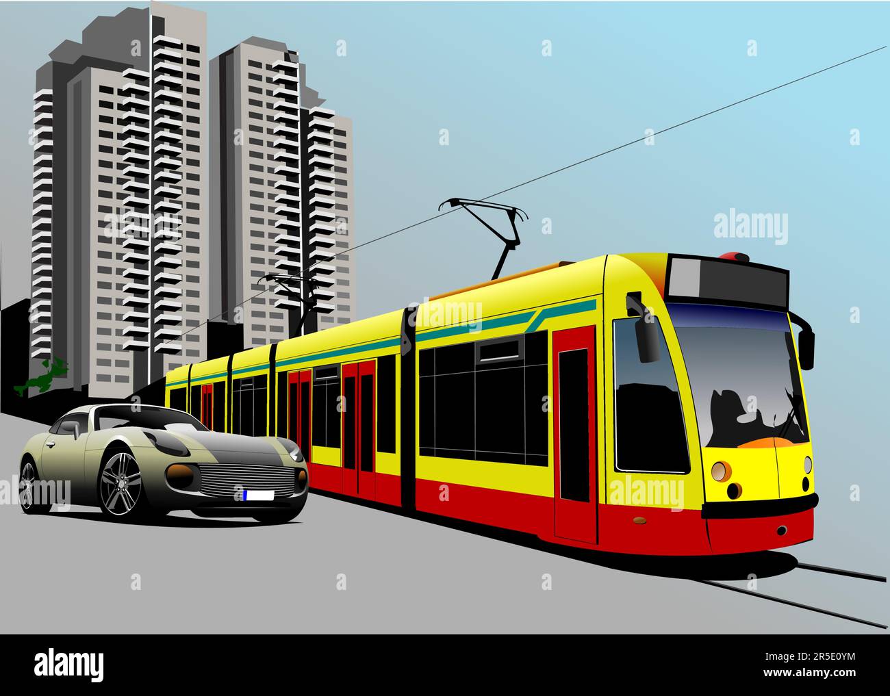 Tram parade Stock Vector Images - Alamy