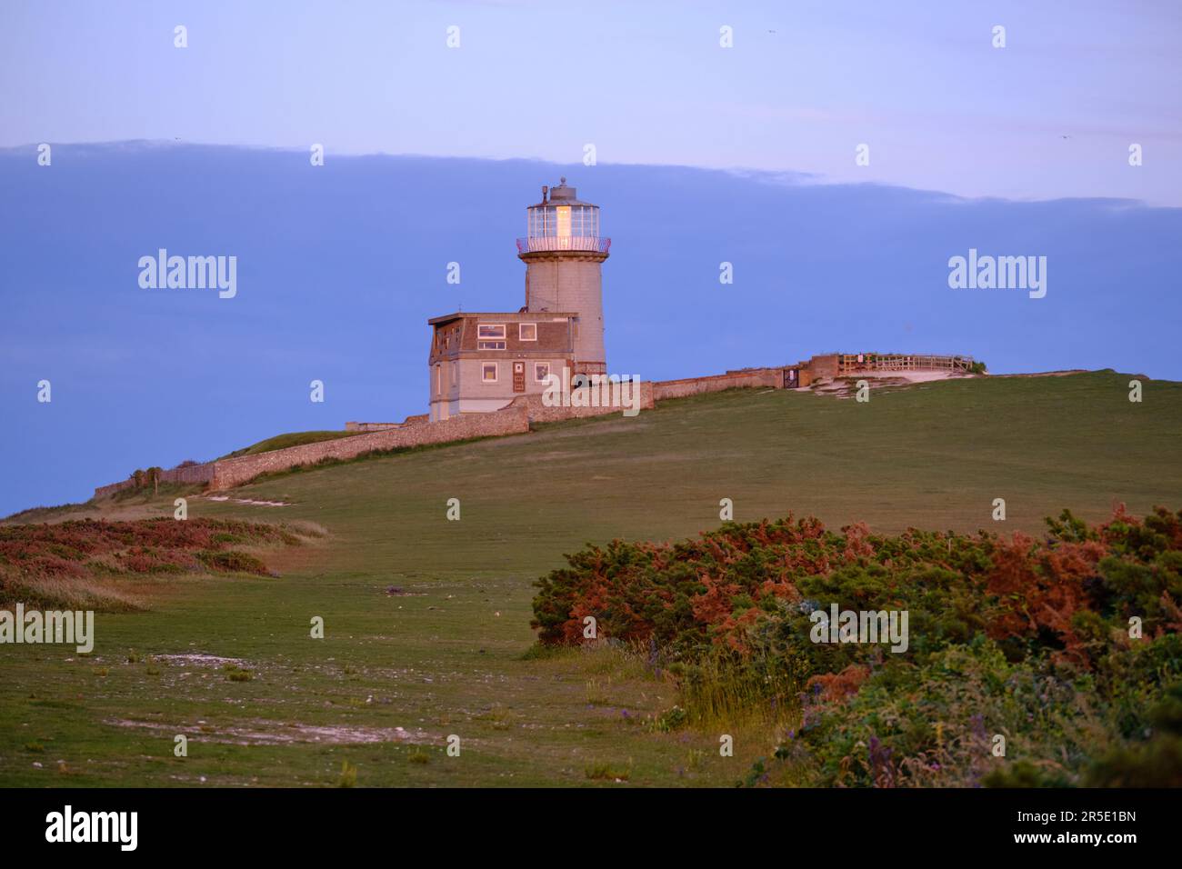 Belle Tout Lighthouse at Beachy Head on South Downs, Chalk. Near ...