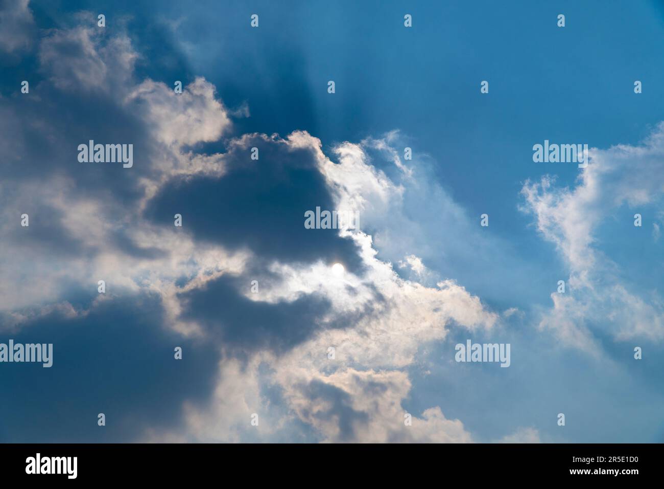midday blue sky with white cloud nature background Stock Photo - Alamy