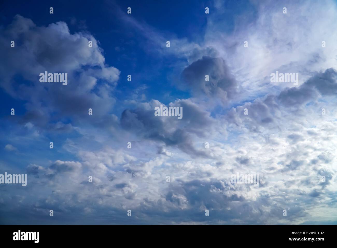 midday blue sky with white cloud nature background Stock Photo - Alamy