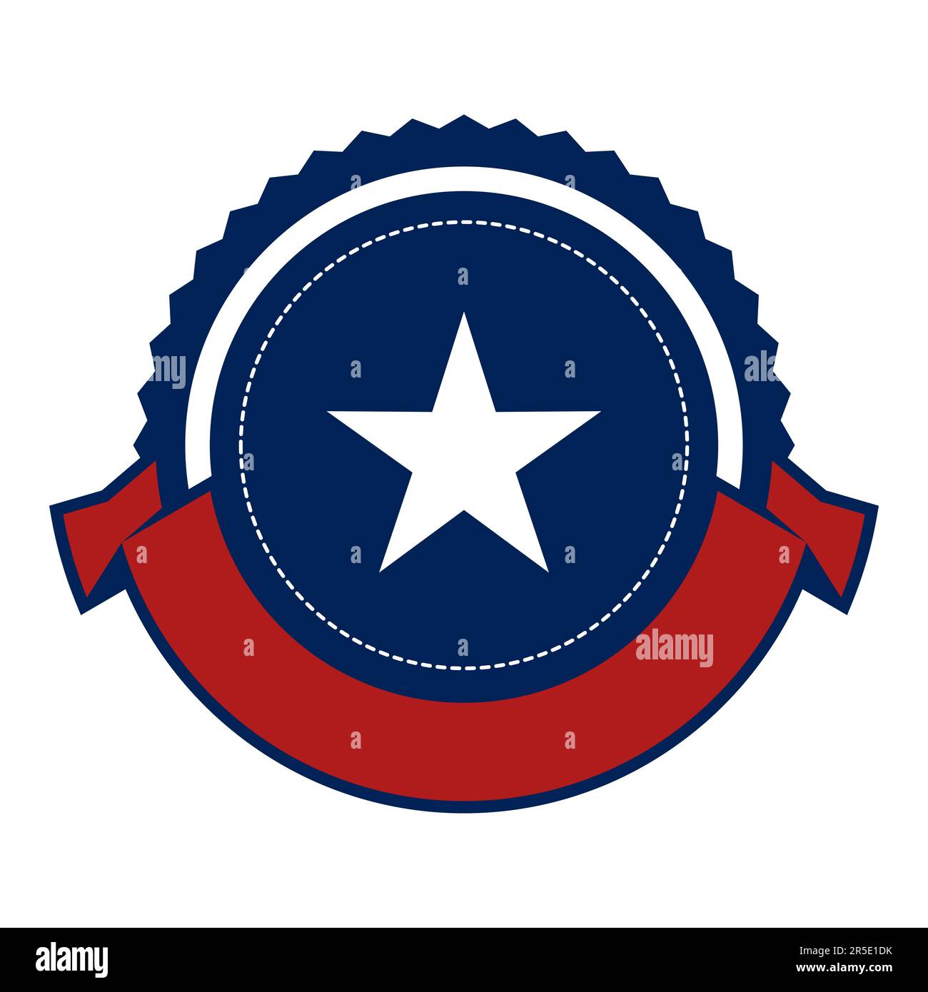 Award symbol with a ribbon. Circle logo with a star. Vintage sign with ...