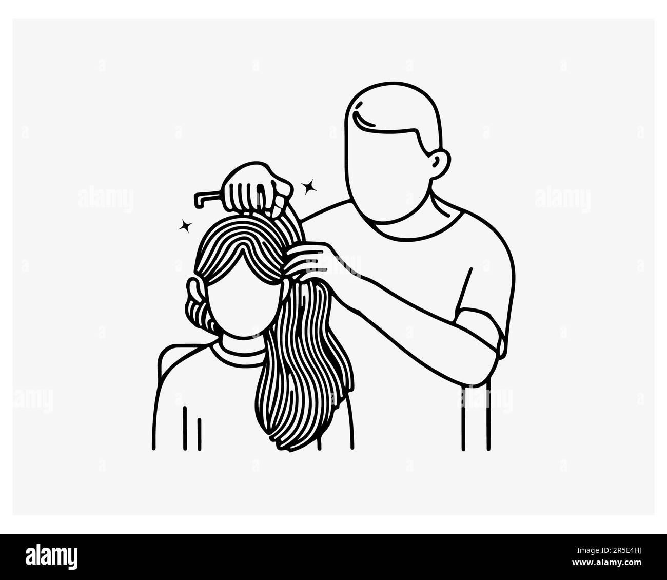 Fathers Day Line art vector illustration Stock Photo - Alamy