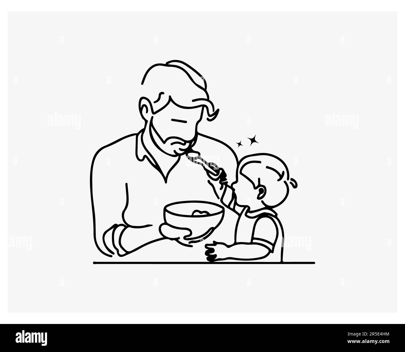 Fathers Day Line art vector illustration Stock Photo - Alamy