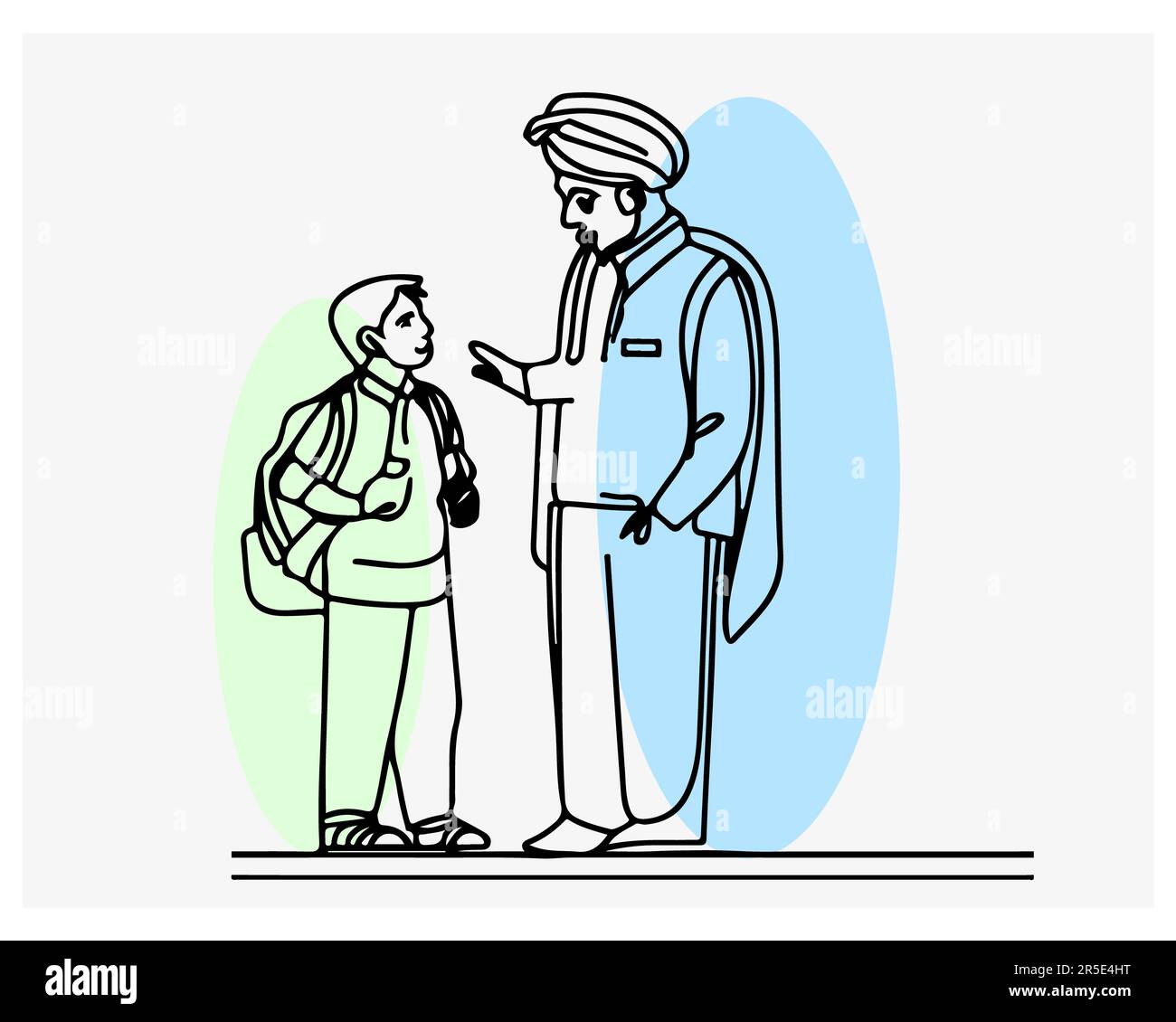 Fathers Day Line art vector illustration Stock Photo - Alamy
