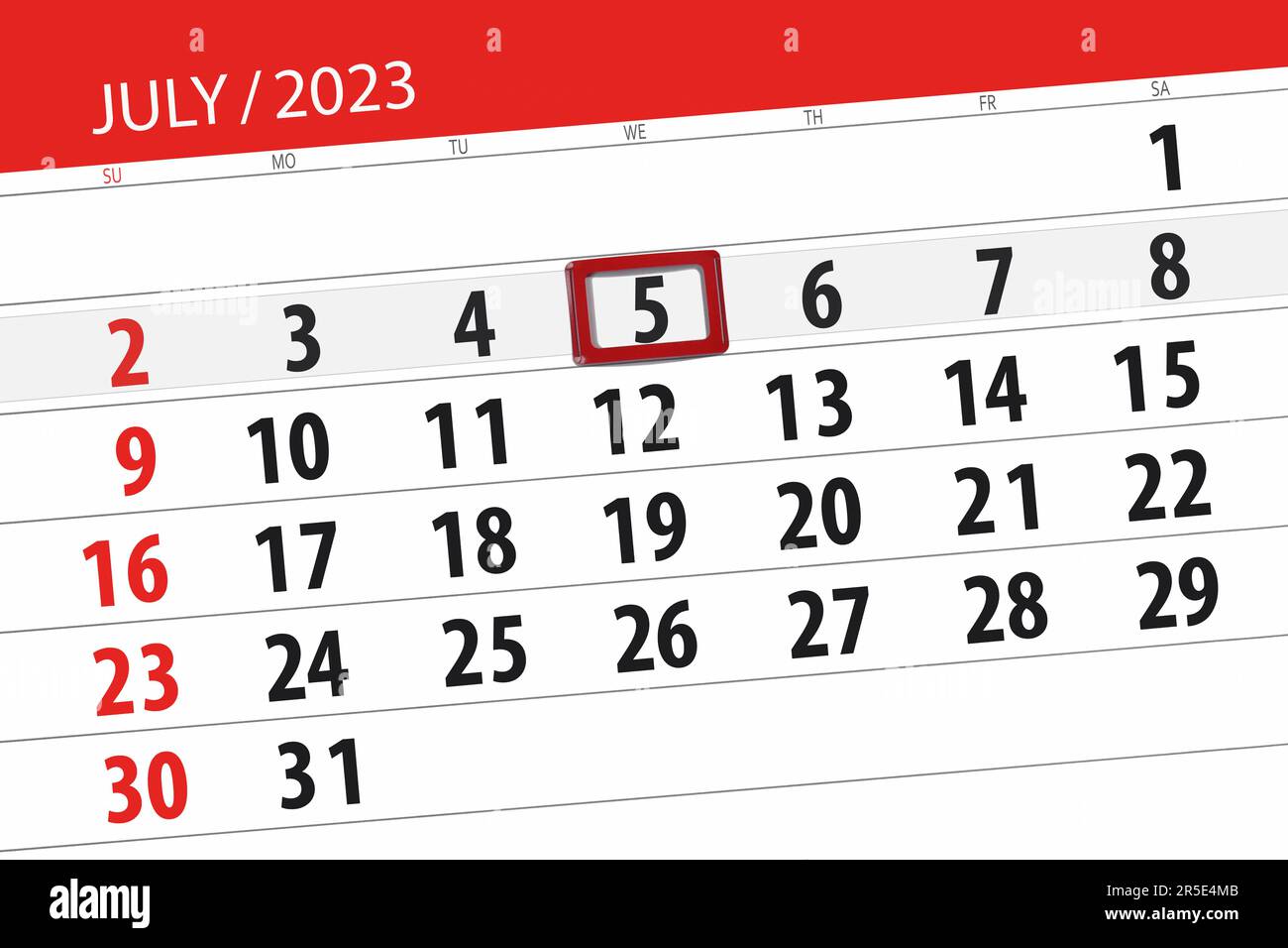 Calendar 2023, deadline, day, month, page, organizer, date, July ...