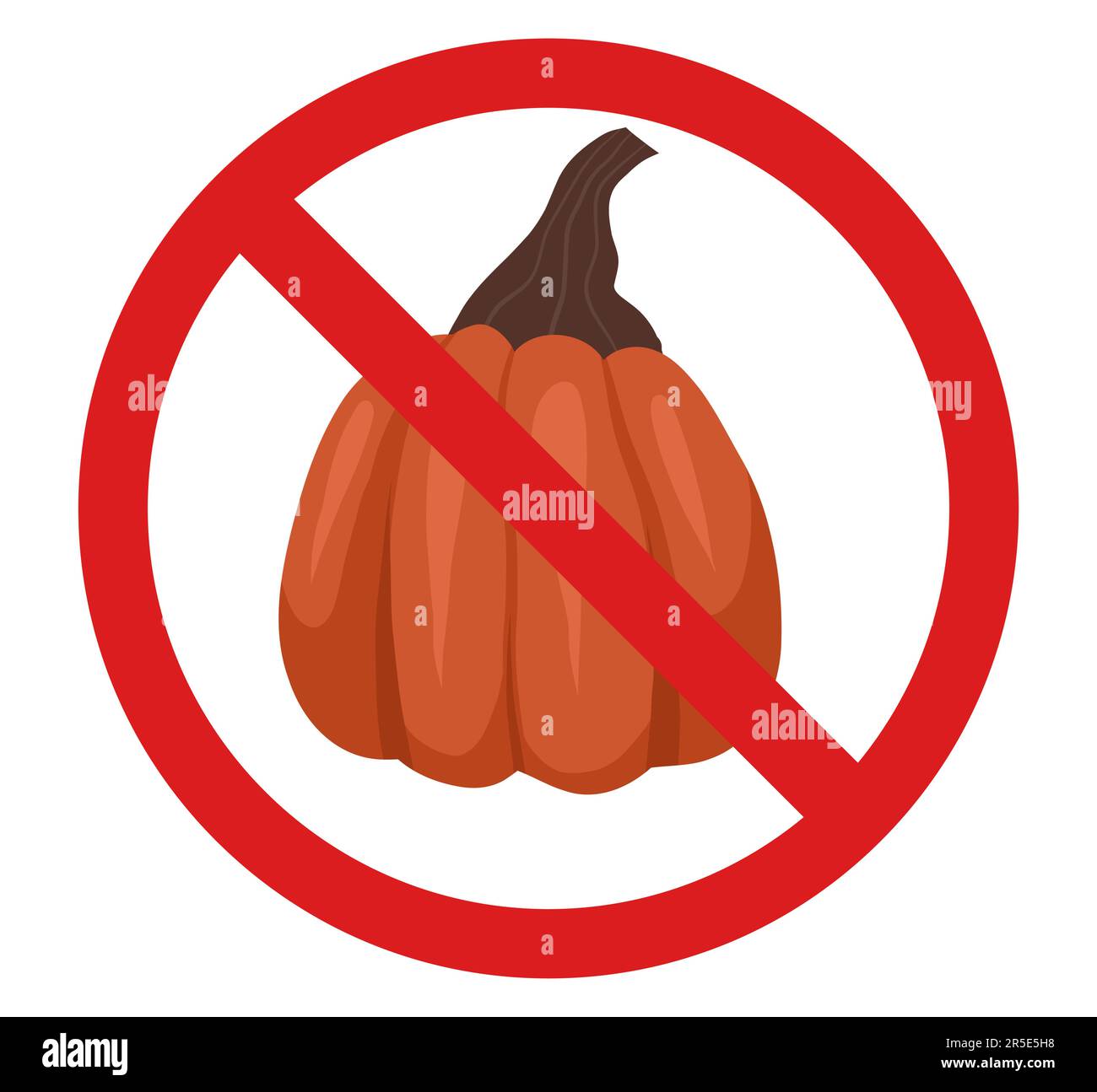 Vector prohibition sign with pumpkin isolated from background. Don t ...