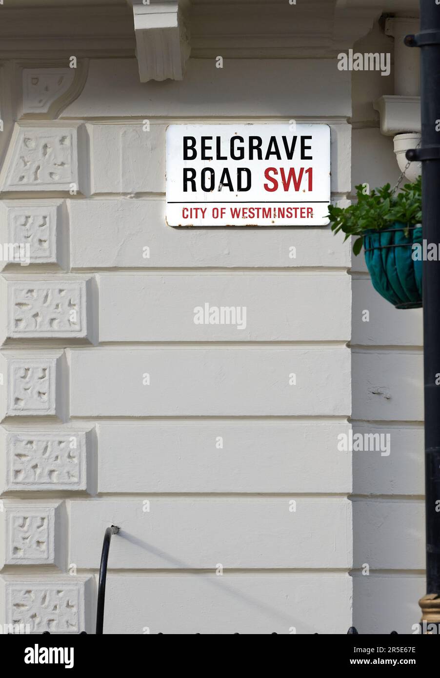 Street sign for Belgrave Road, Westminster, London SW1, England Stock ...