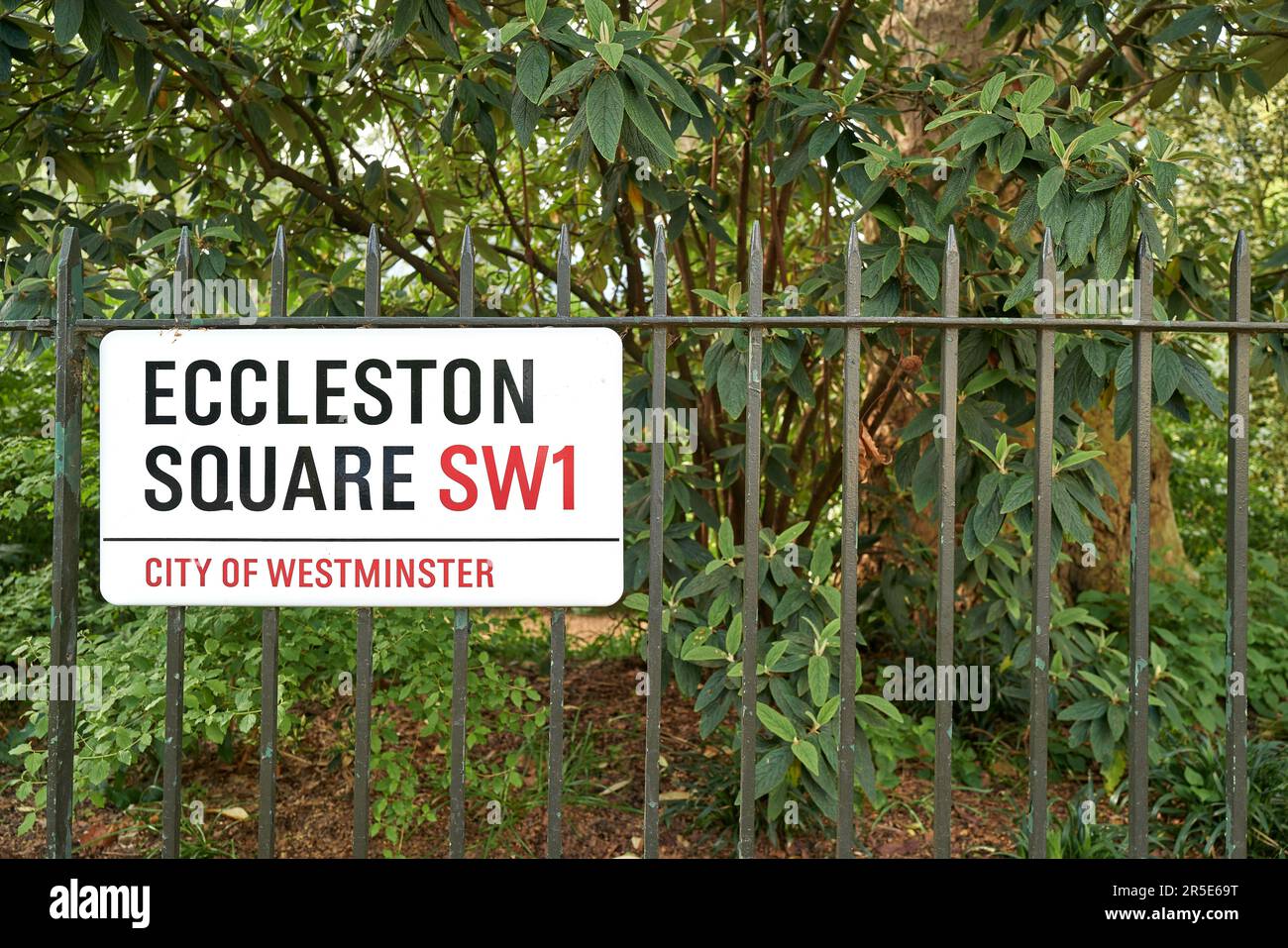 Street sign for Eccleston Square, Westminster, London SW1, England ...
