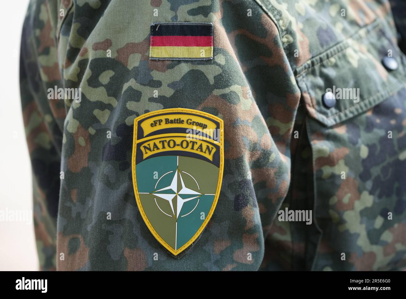 Pabrade, Lithuania. 30th May, 2023. A patch with the logo "eFP ...