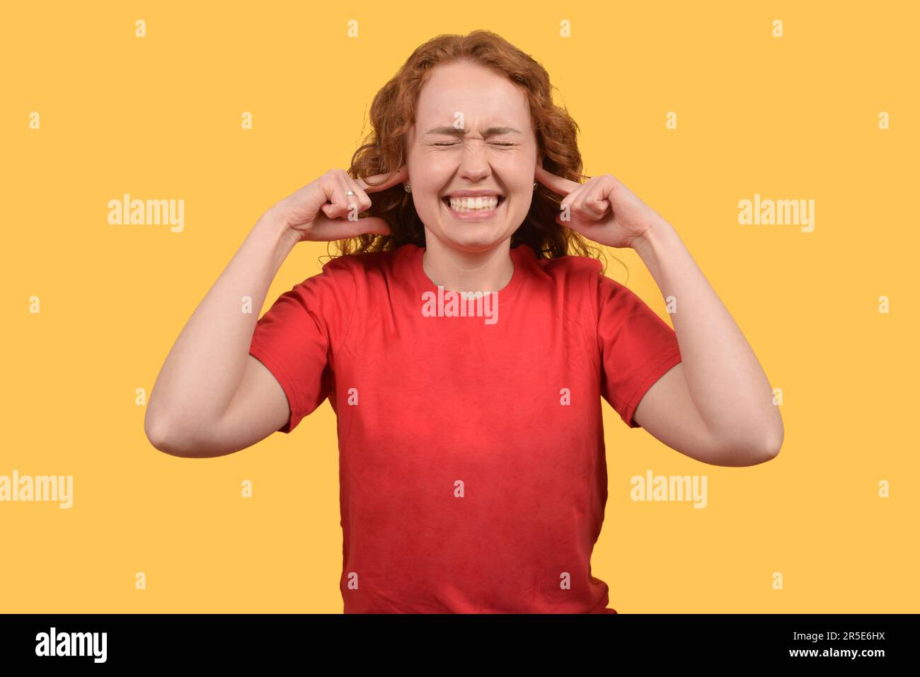 Beautiful woman red curly hi-res stock photography and images - Alamy