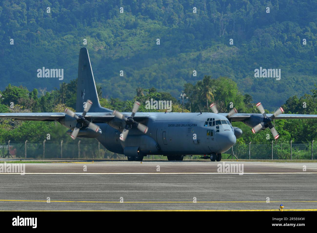 Langkawi, Malaysia - May 28, 2023. Lockheed C-130H-30 Hercules M30-12 ...